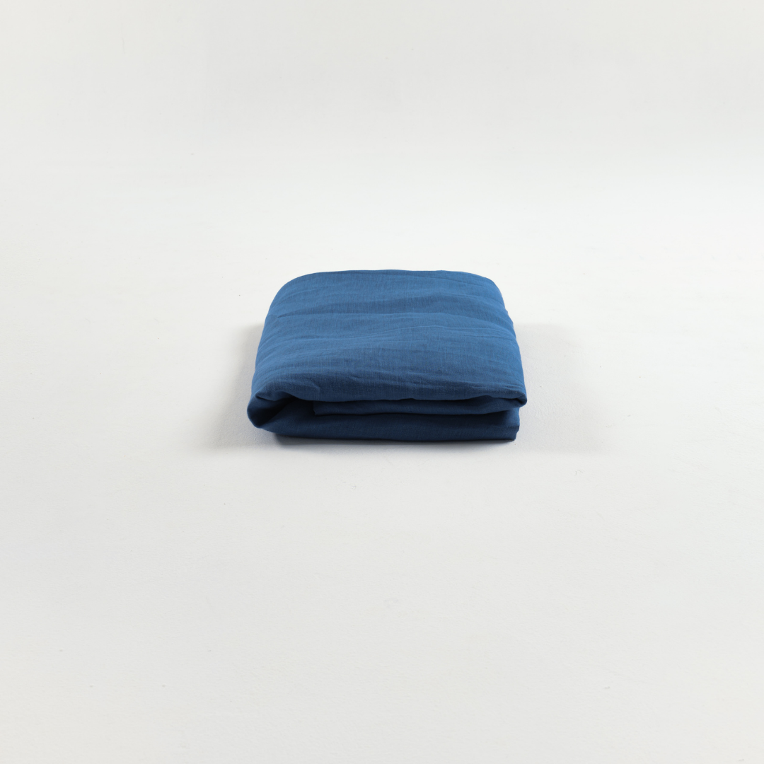 Indigo Linen Flat Sheet At Affordable Price | The Katha